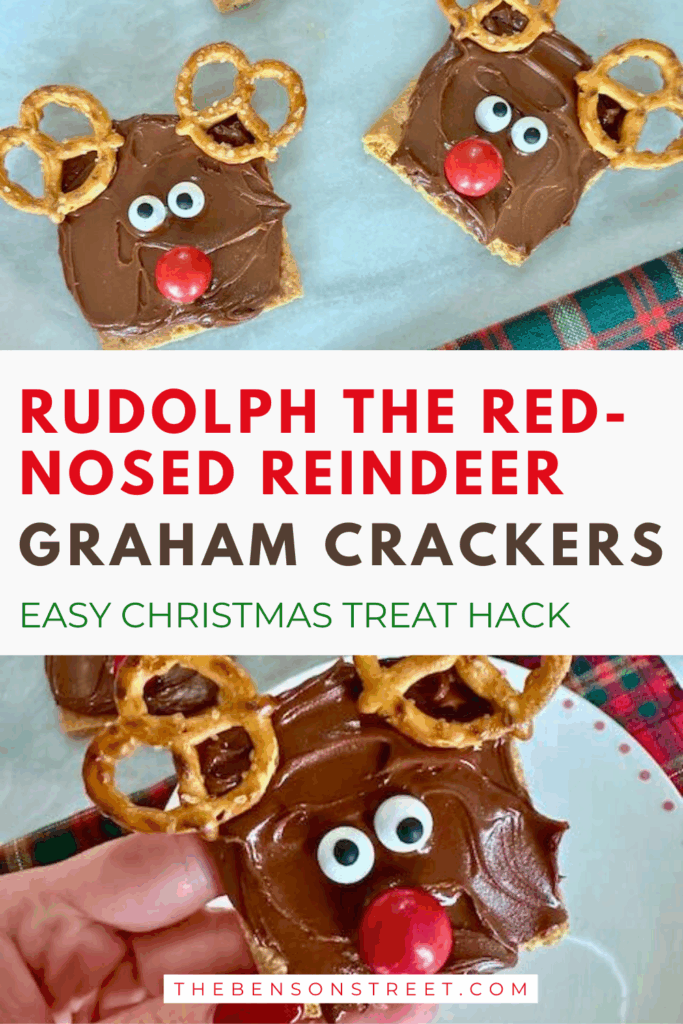 Festive Reindeer Graham Crackers Snack For Christmas - The Benson Street