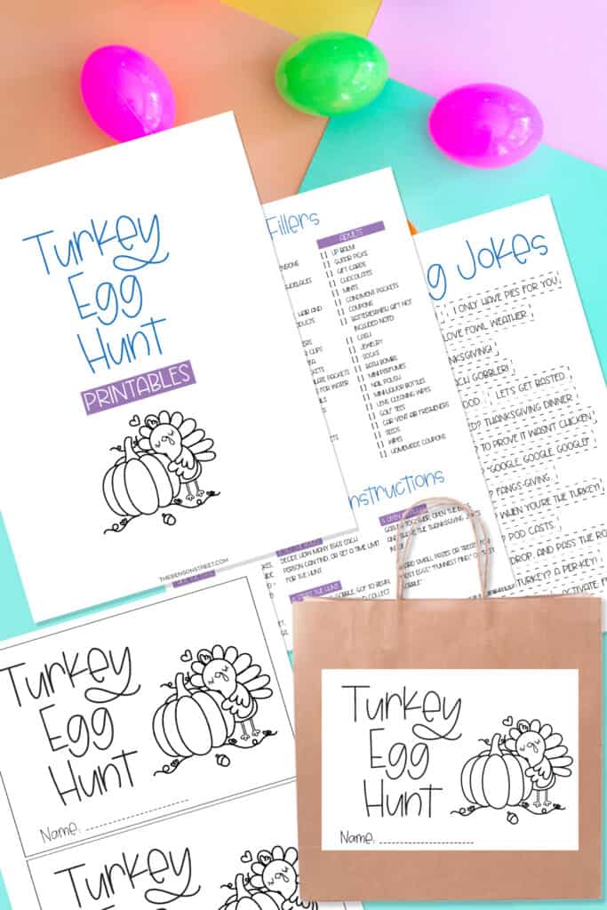 Free Turkey Egg Hunt Printables for Thanksgiving - The Benson Street