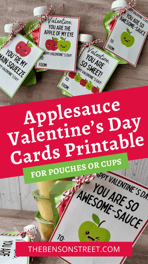Free Applesauce Valentines Printable Cards for Kids