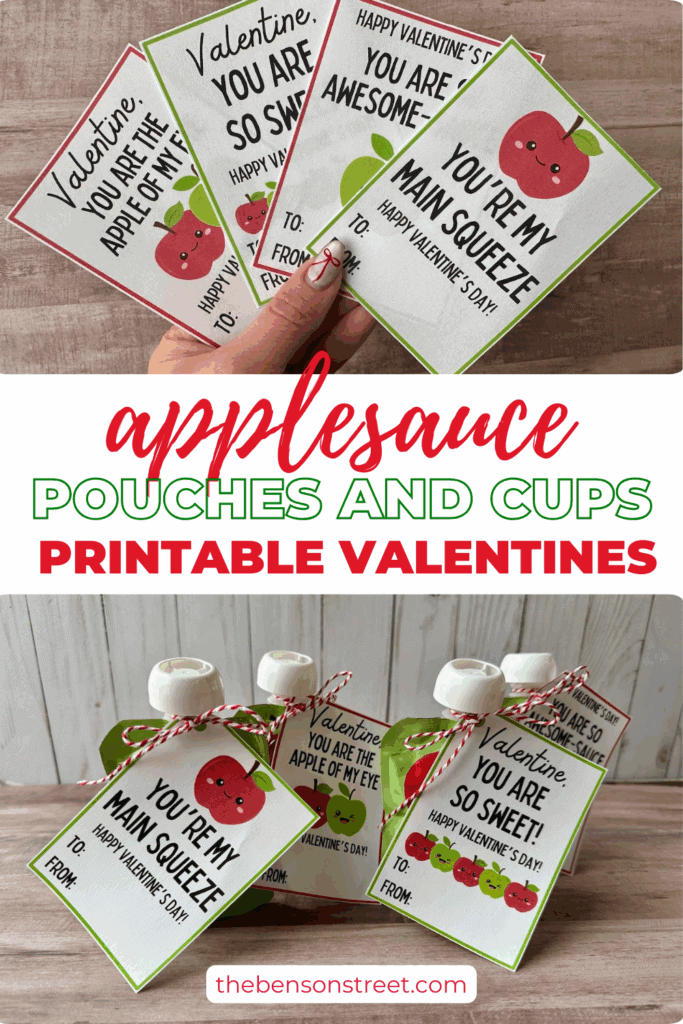 Free Applesauce Valentines Printable Cards for Kids