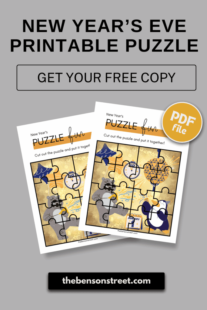 Free New Year's Puzzle Printable for Kids - The Benson Street