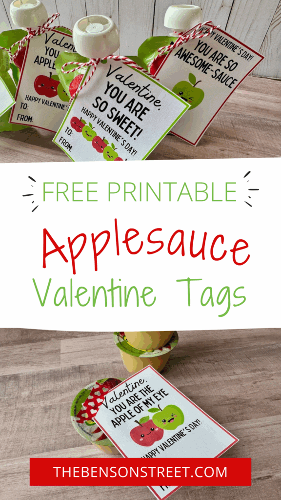 Free Applesauce Valentines Printable Cards for Kids