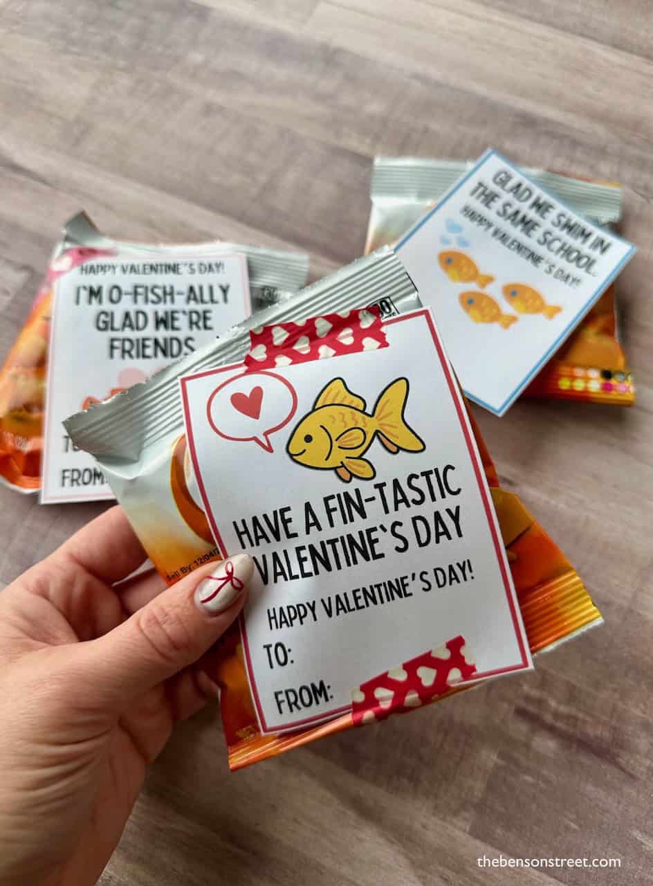 Free Goldfish Valentines Printable Cards for Kids - The Benson Street