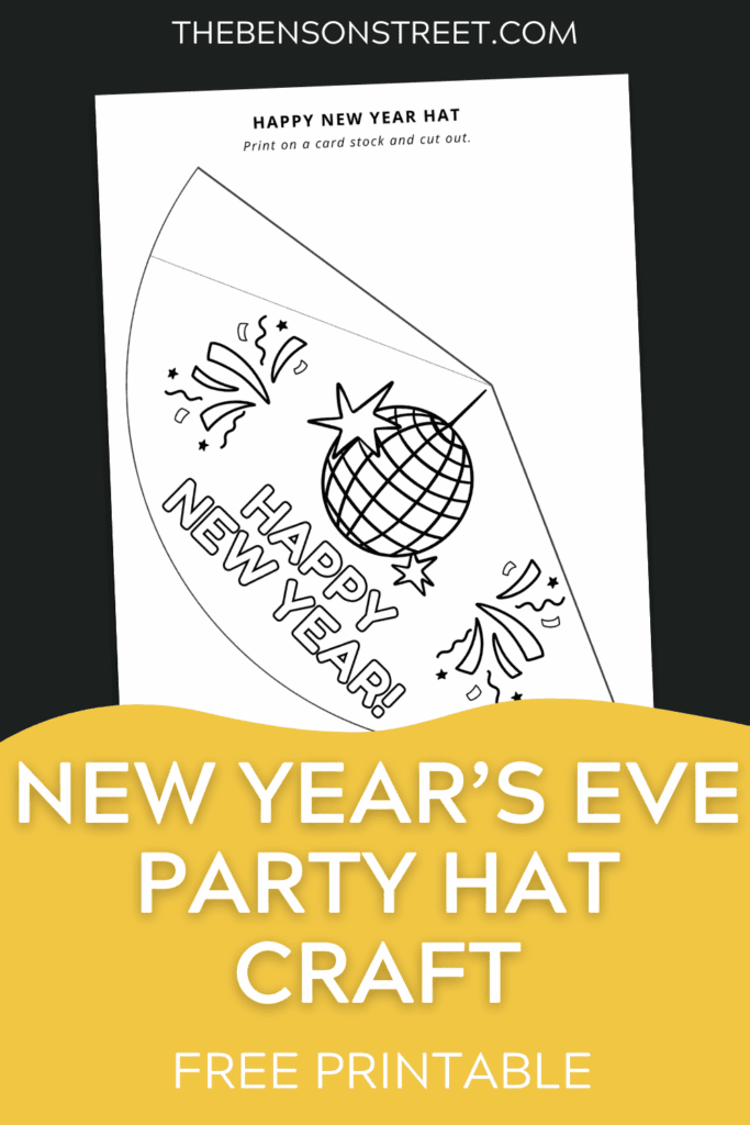 Free New Year's Hat Printable: Easy Coloring Craft