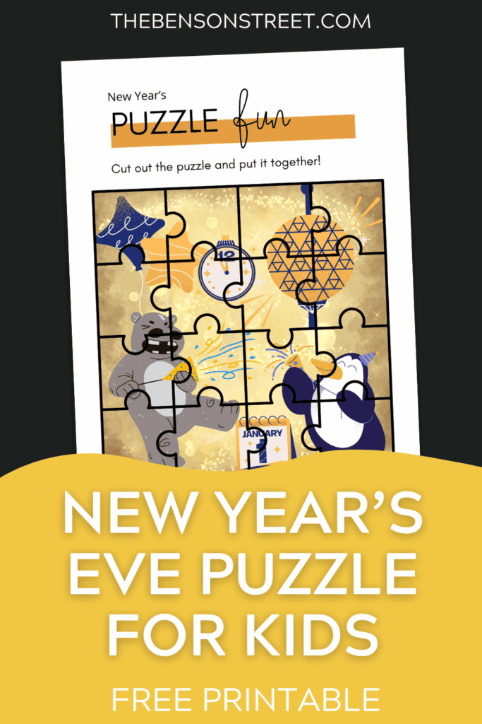 Free New Year's Puzzle Printable for Kids - The Benson Street