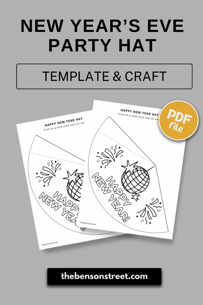 Free New Year's Hat Printable: Easy Coloring Craft