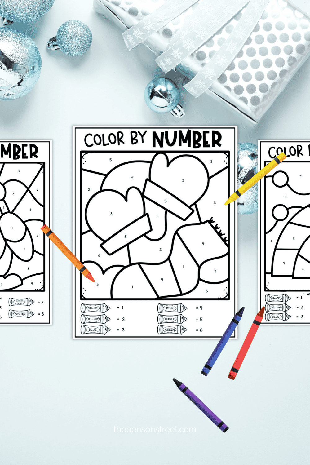Free Printable Winter Color by Number Pages