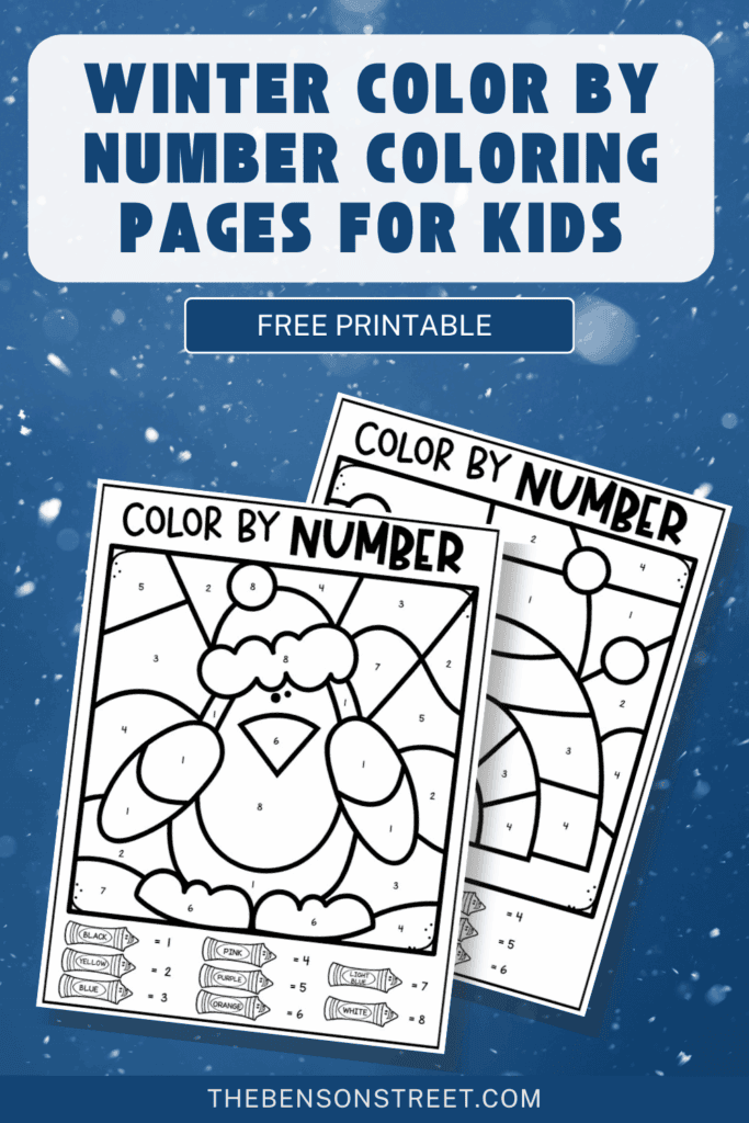 Free Printable Winter Color by Number Pages