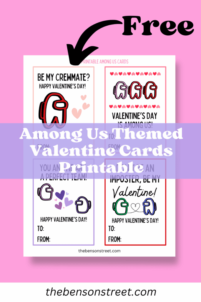 Free Among Us Valentines Printable Cards for Kids