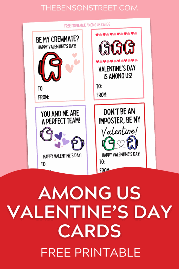Free Among Us Valentines Printable Cards for Kids