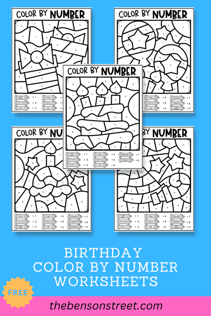 Free Printable Birthday Color by Number Pages - The Benson Street