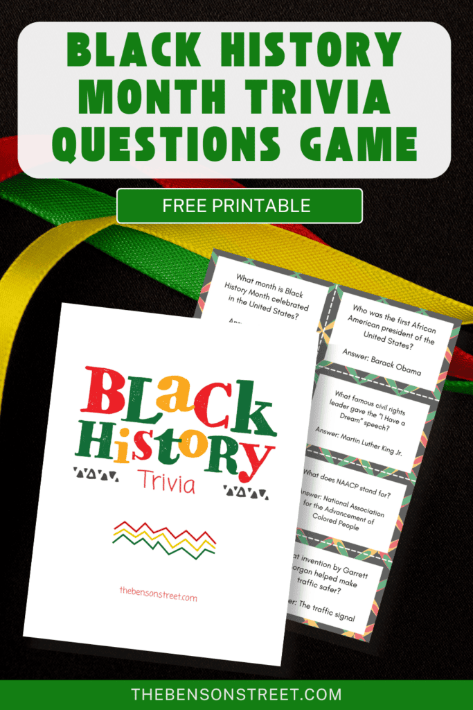 Black History Month Trivia Questions and Answers Printable