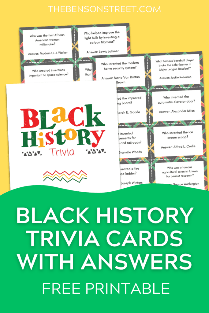 Black History Month Trivia Questions and Answers Printable