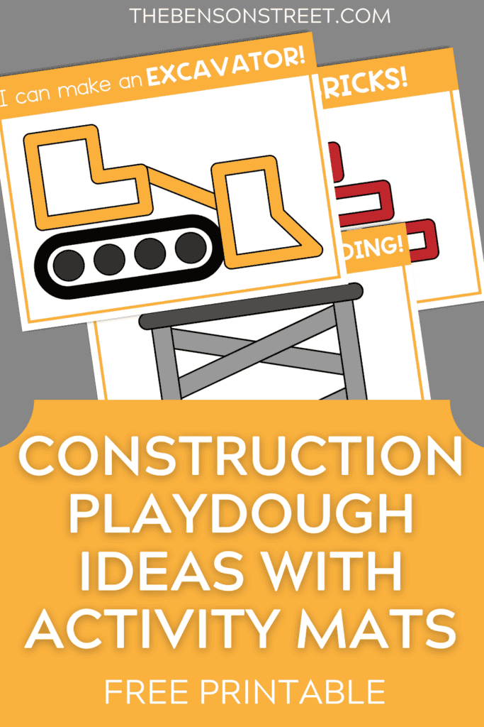 Free Printable Construction Playdough Mats for Kids - The Benson Street