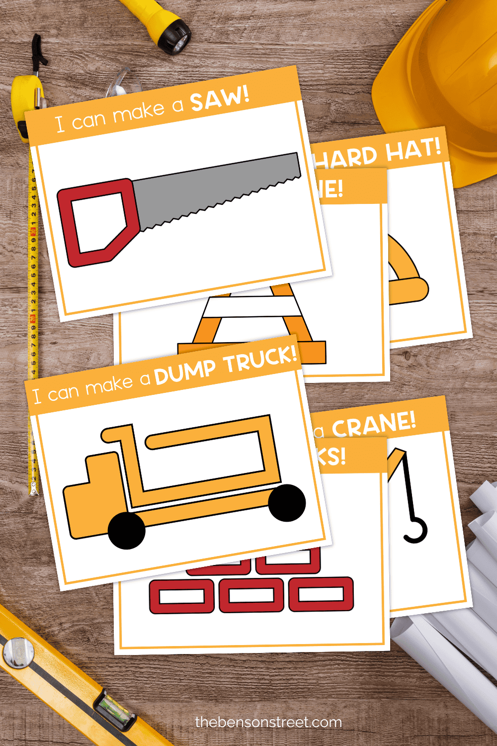 Free Printable Construction Playdough Mats for Kids - The Benson Street