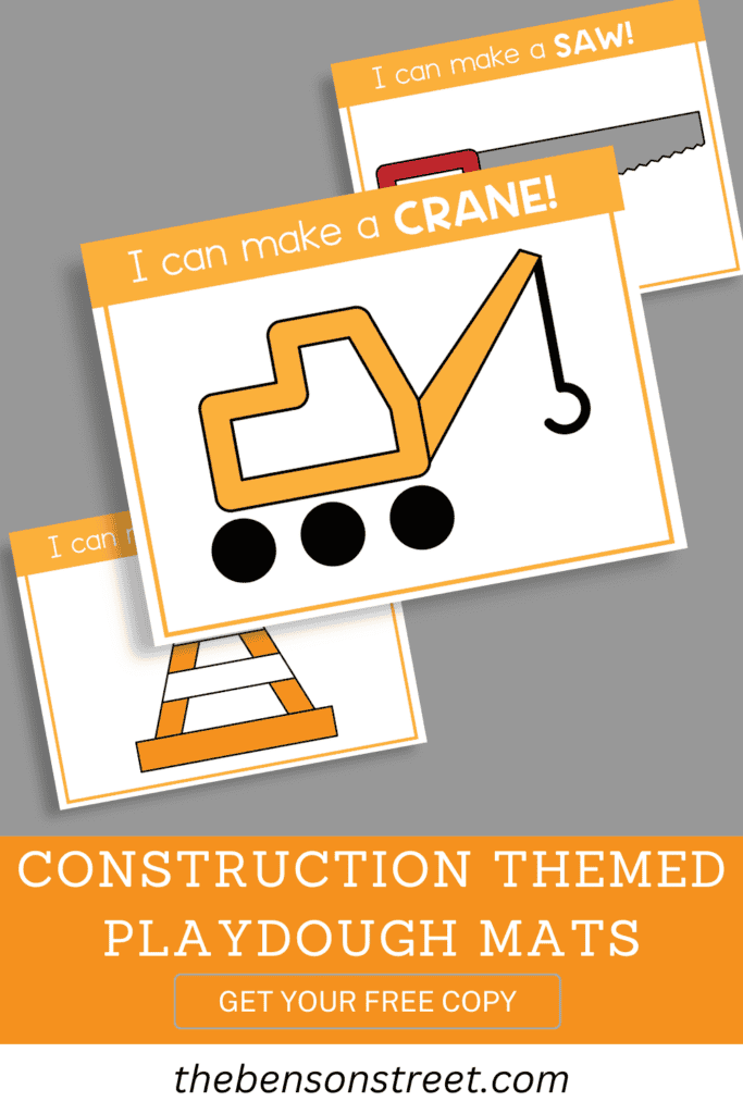 Free Printable Construction Playdough Mats for Kids - The Benson Street