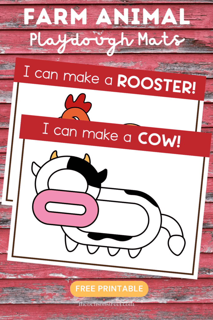 Free Printable Farm Playdough Mats with Animals - The Benson Street