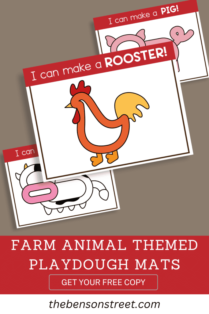 Free Printable Farm Playdough Mats with Animals - The Benson Street