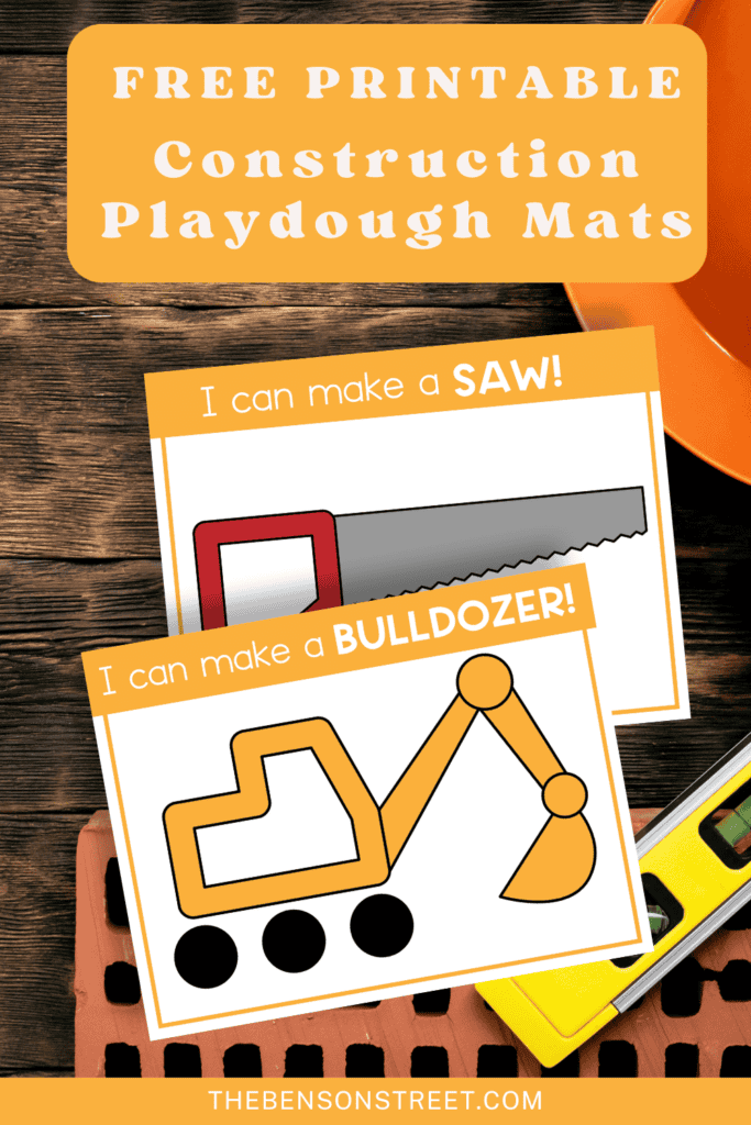 Free Printable Construction Playdough Mats for Kids - The Benson Street