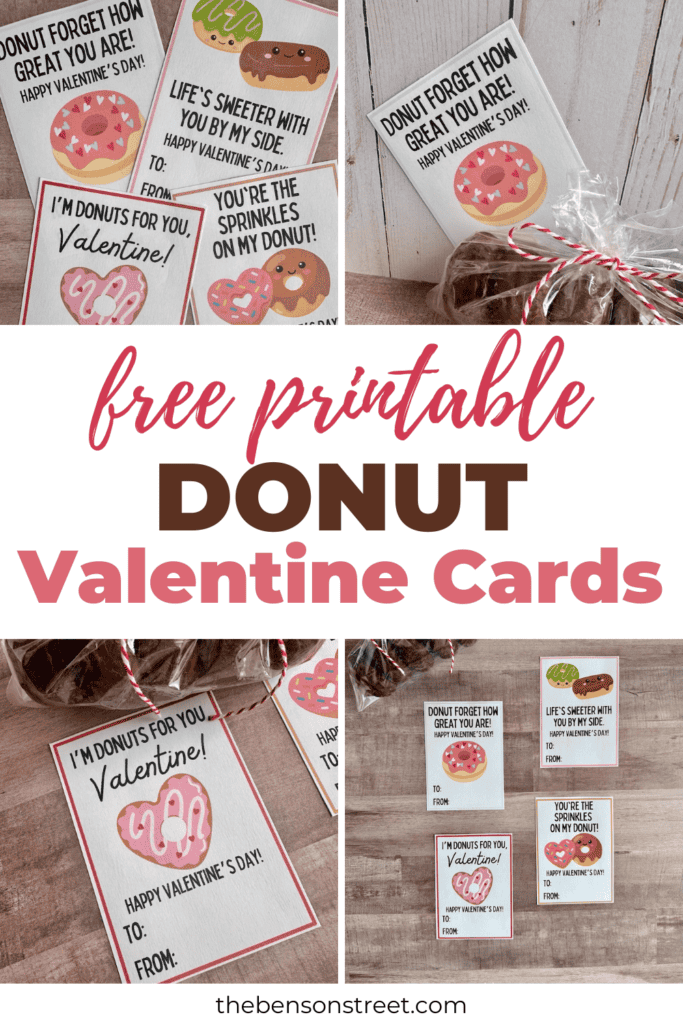 Free Donut Valentine Printable Cards for Valentine's Day