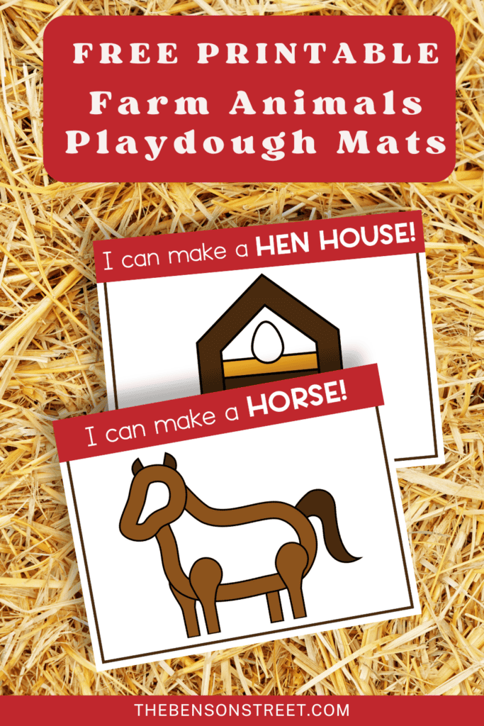 Free Printable Farm Playdough Mats with Animals - The Benson Street