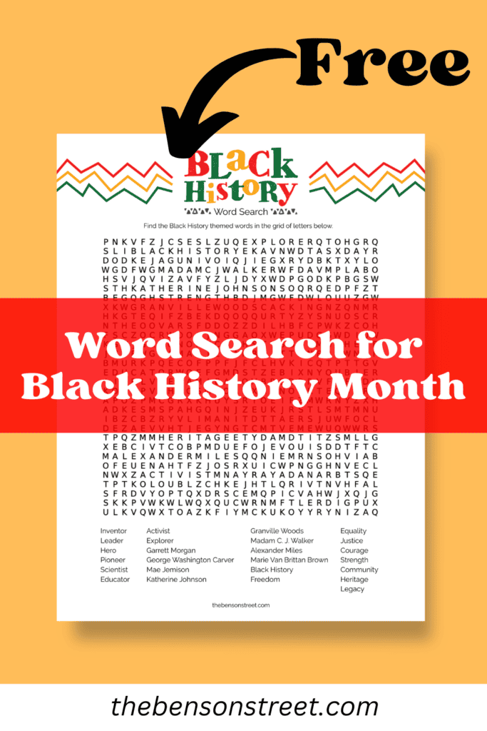 Free Printable Black History Month Word Search for Kids