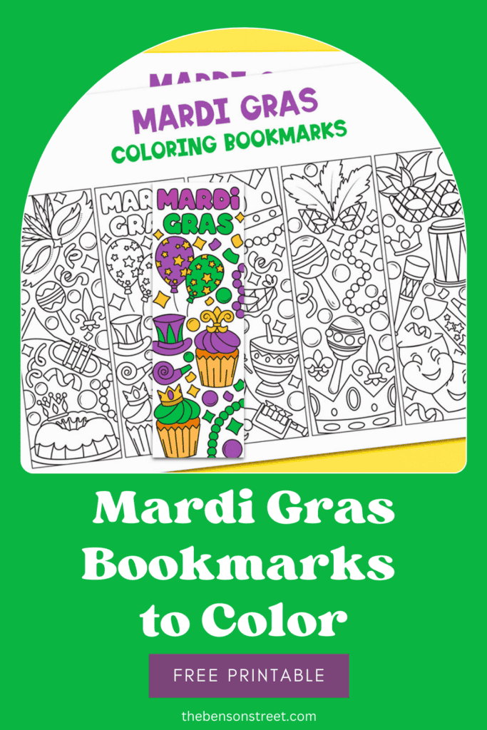 Free Printable Mardi Gras Bookmarks to Color - The Benson Street