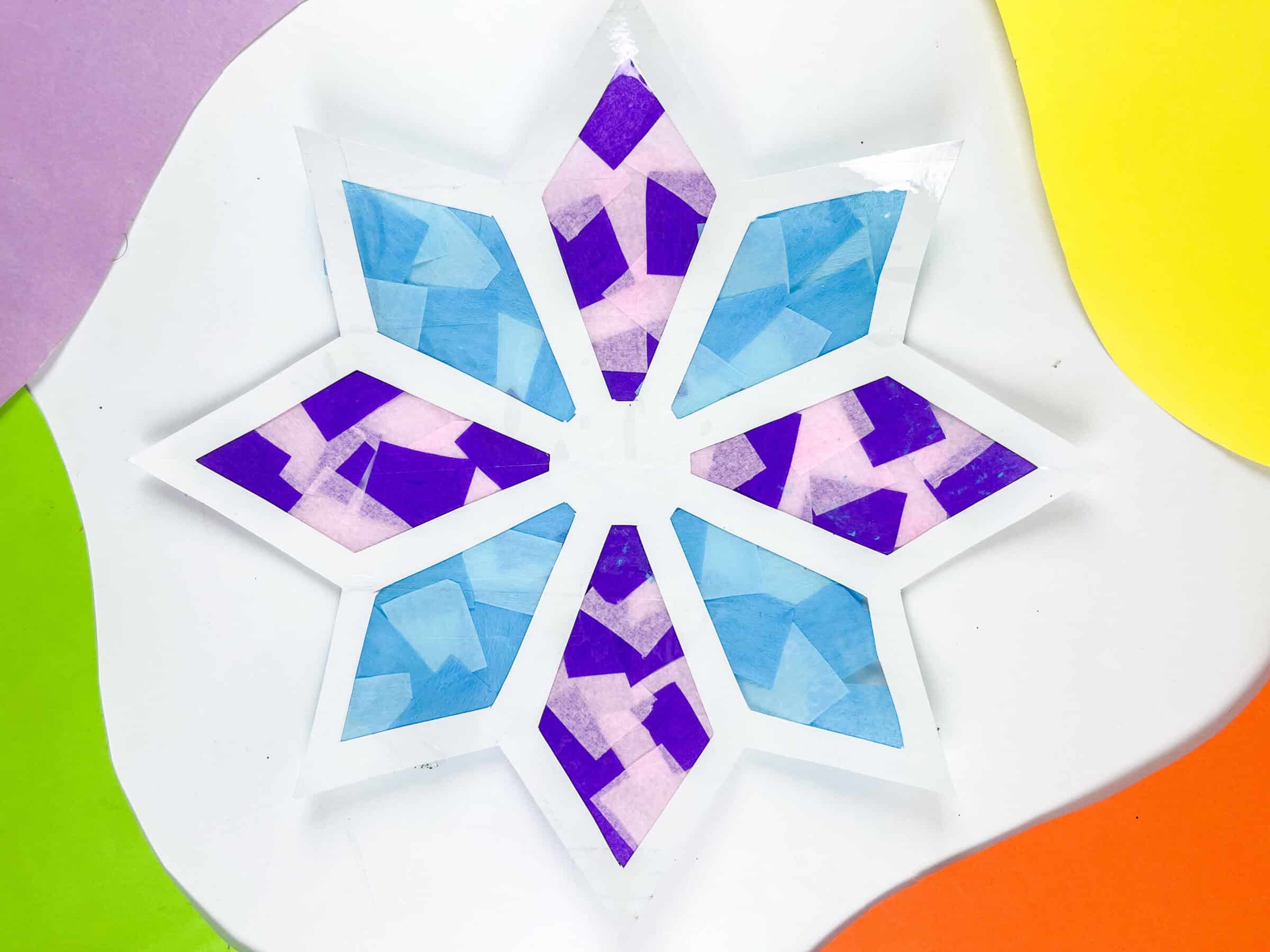 Easy And Fun Snowflake Suncatcher Craft For Kids - The Benson Street