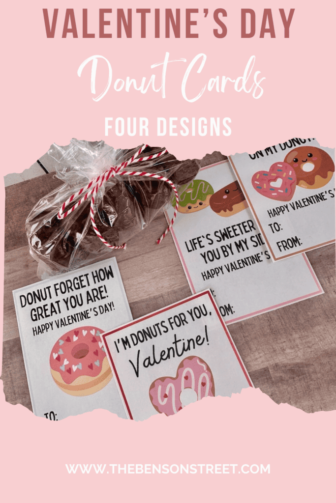 Free Donut Valentine Printable Cards for Valentine's Day