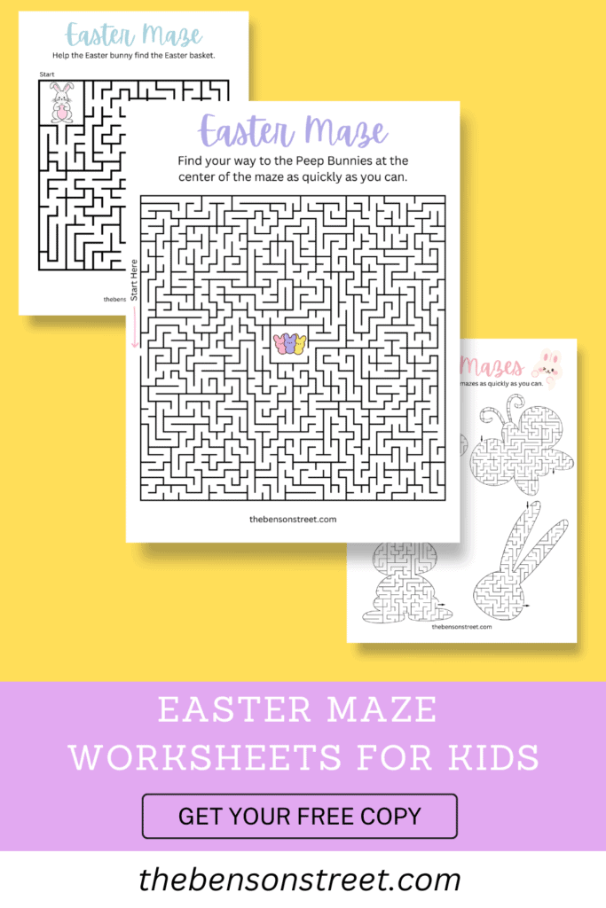 Easter Maze Free Printable Worksheets for Kids - The Benson Street