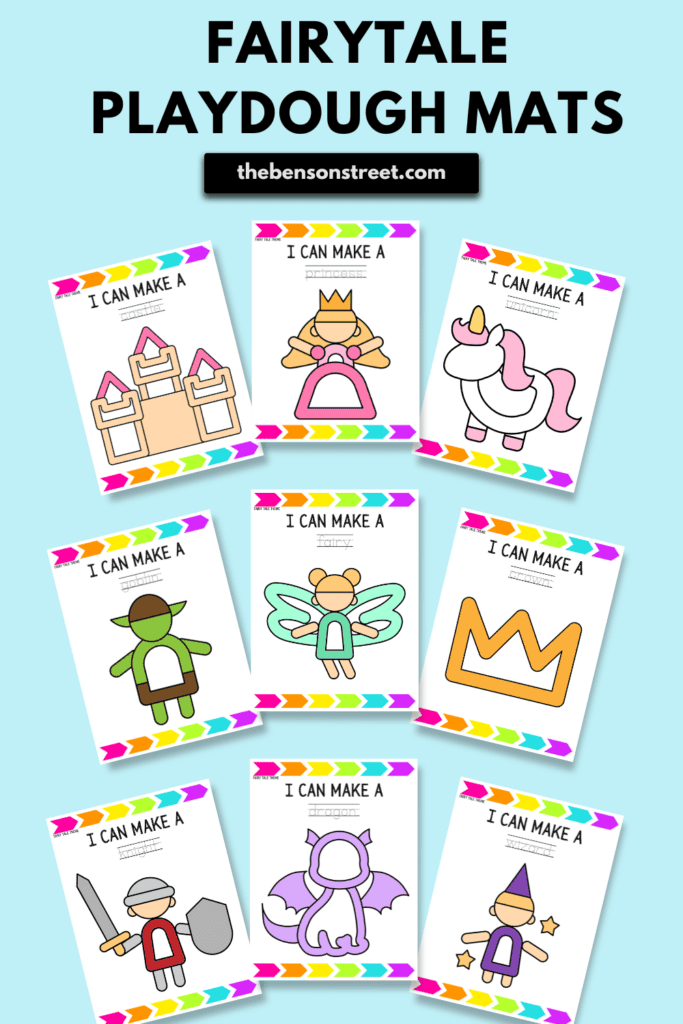 Free Printable Fairy Tale Playdough Mats