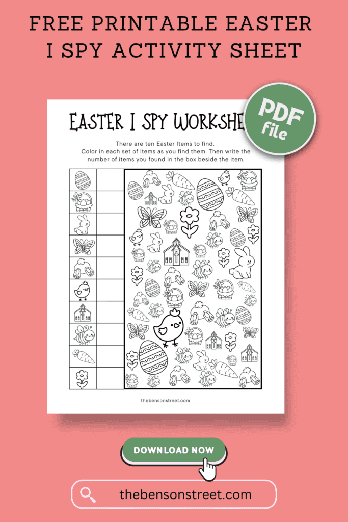 I Spy Easter Free Printable Count & Color Activity - The Benson Street