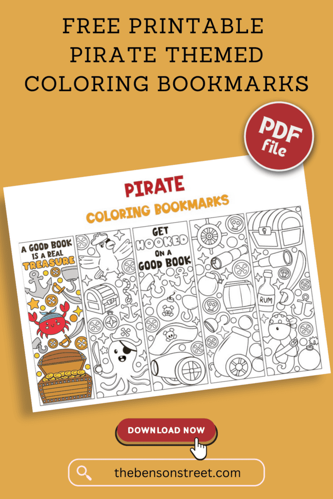 Free Printable Pirate Bookmarks to Color - The Benson Street