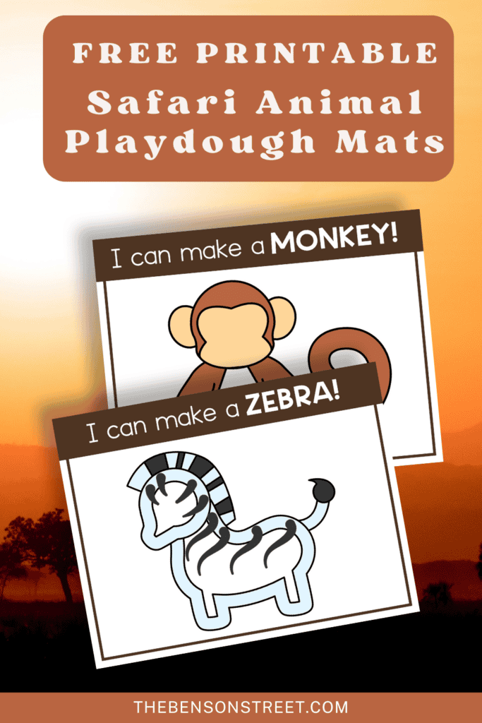 Free Printable Safari Playdough Mats for Kids - The Benson Street