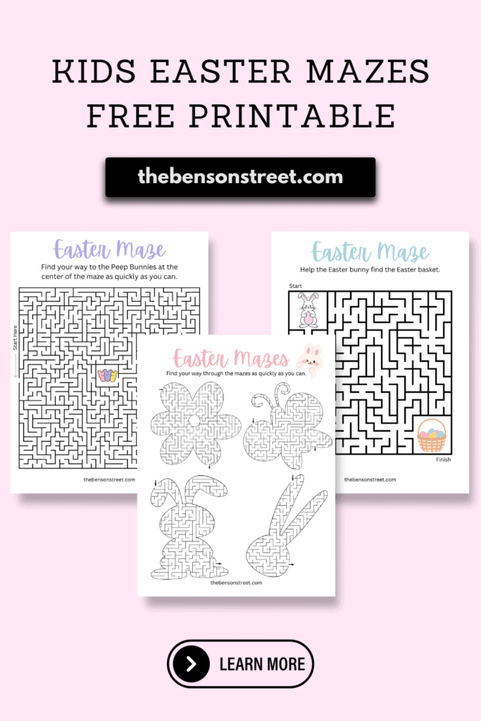Easter Maze Free Printable Worksheets for Kids - The Benson Street
