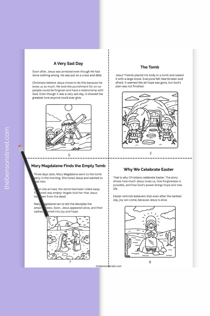 Free Printable Easter Story Mini Book for Sunday School - The Benson Street