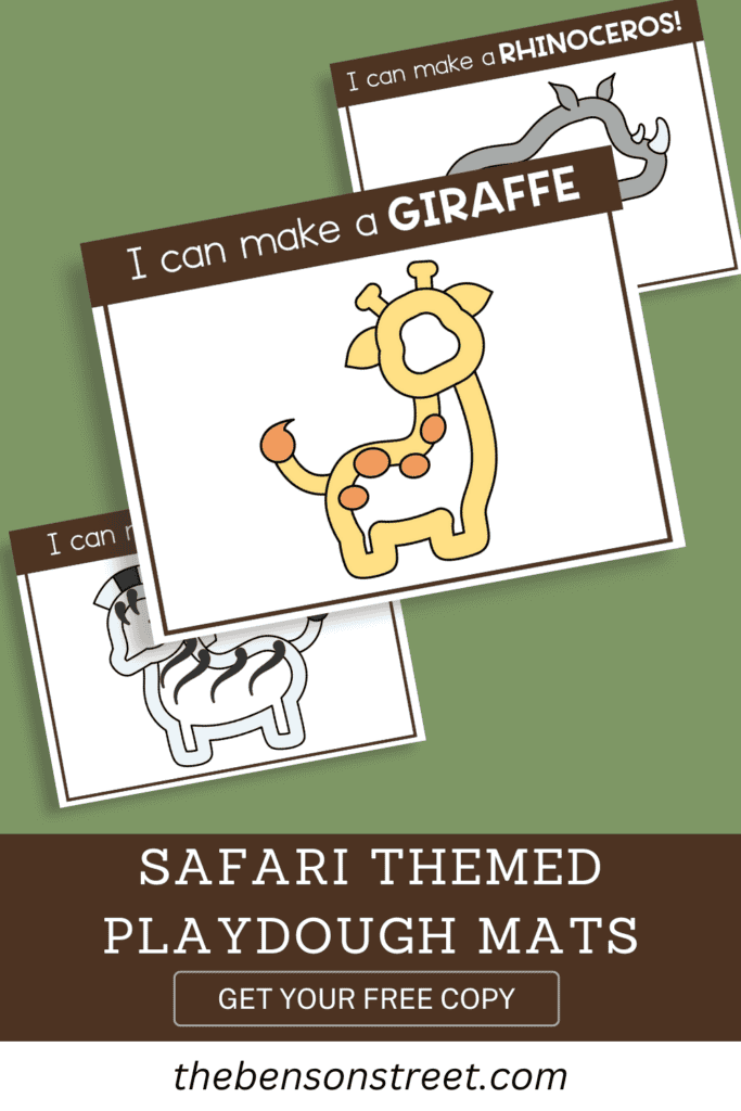 Free Printable Safari Playdough Mats for Kids - The Benson Street