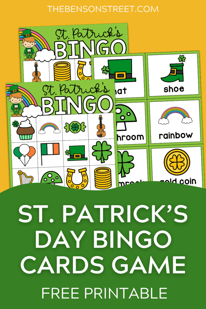 Free St. Patrick's Day Bingo Printable Cards for Kids - The Benson Street