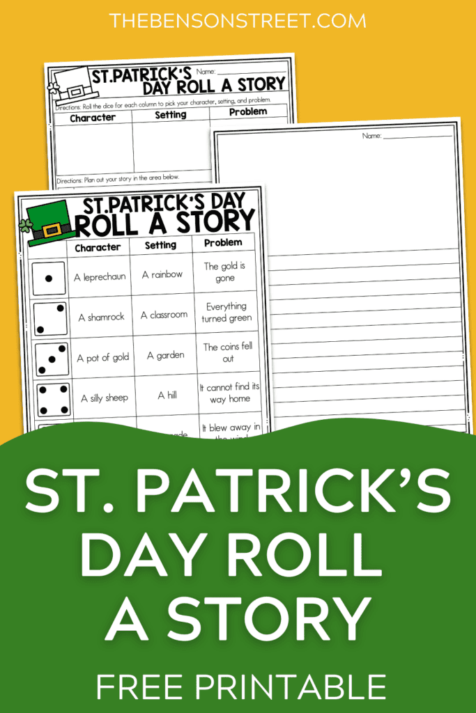 Free Printable St. Patrick's Day Roll a Story - The Benson Street