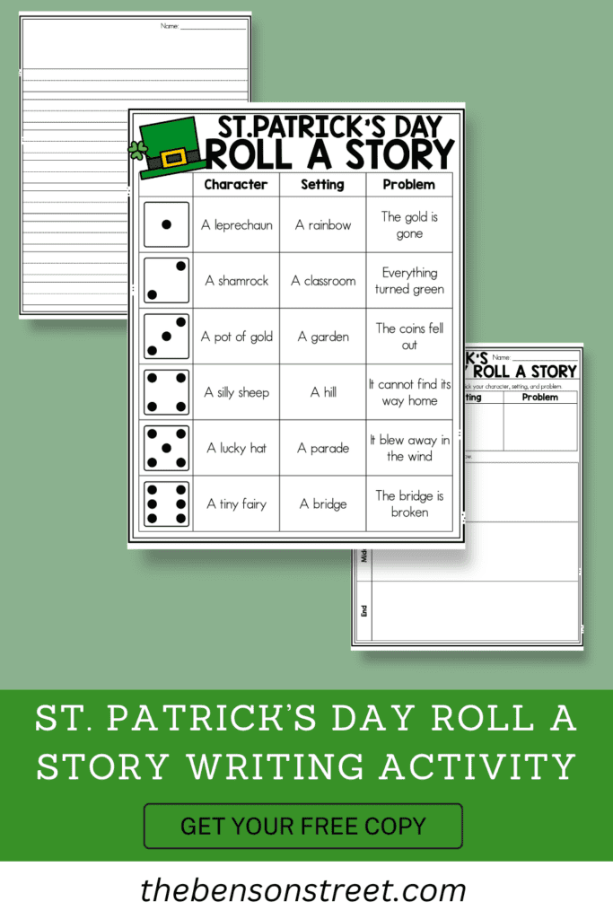 Free Printable St. Patrick's Day Roll a Story - The Benson Street