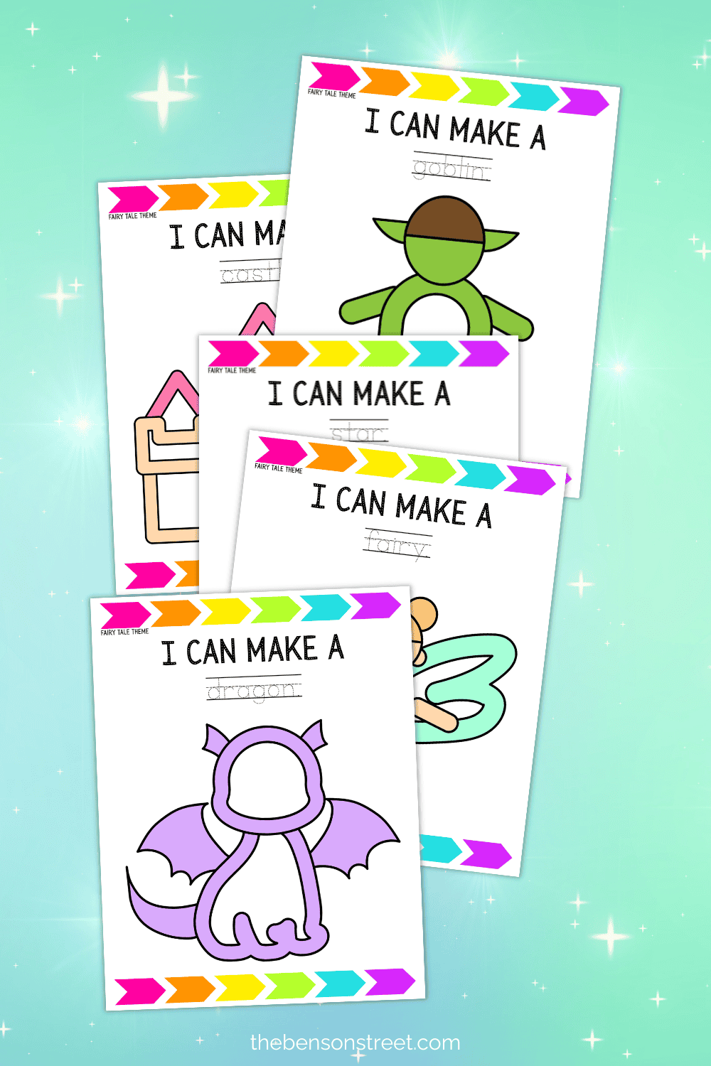 Free Printable Fairy Tale Playdough Mats