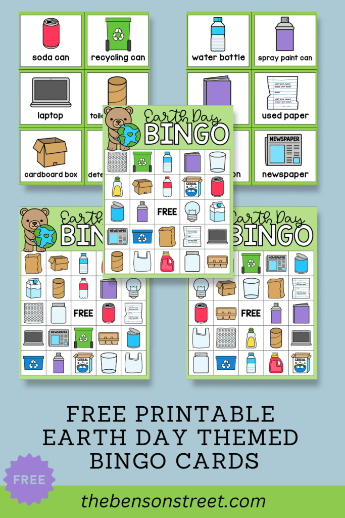 Free Printable Earth Day Bingo Cards Set for Kids - The Benson Street