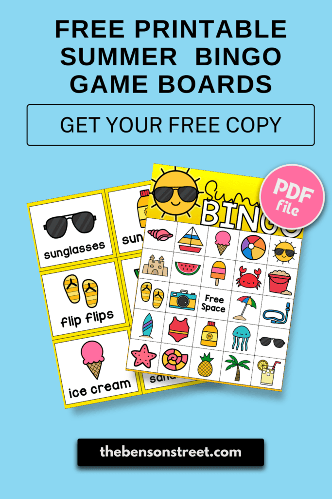 Free Summer Bingo Printable Game Cards for Kids - The Benson Street