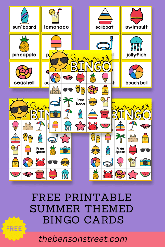 Free Summer Bingo Printable Game Cards for Kids - The Benson Street