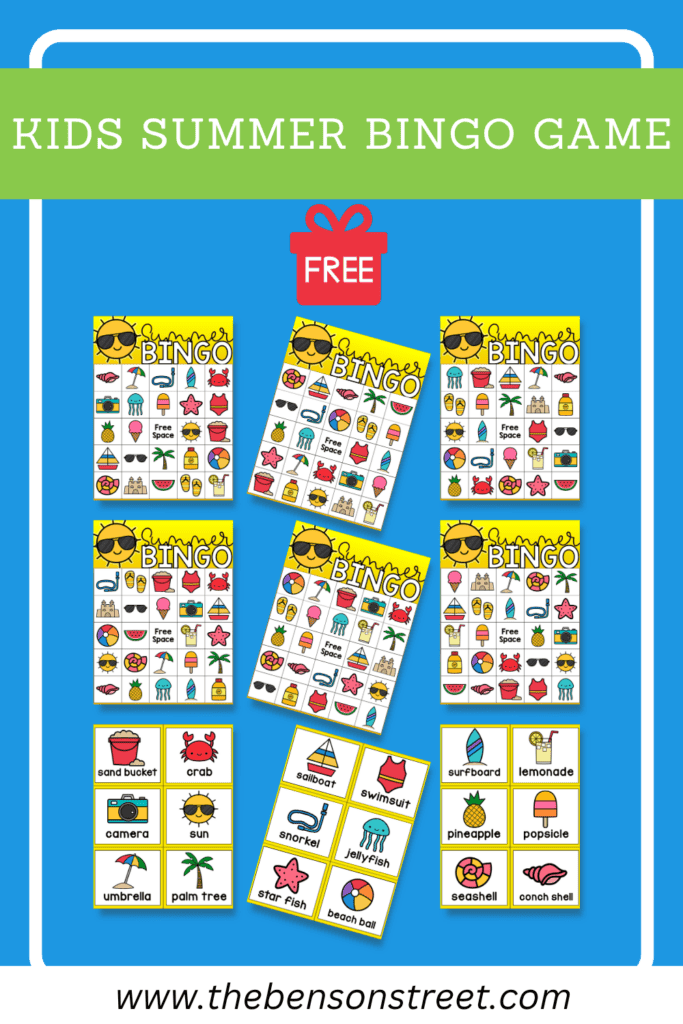 Free Summer Bingo Printable Game Cards for Kids - The Benson Street