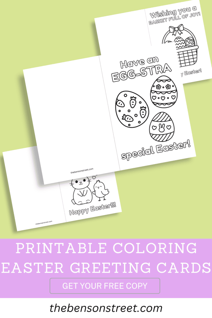 Free Printable Easter Cards to Color - The Benson Street