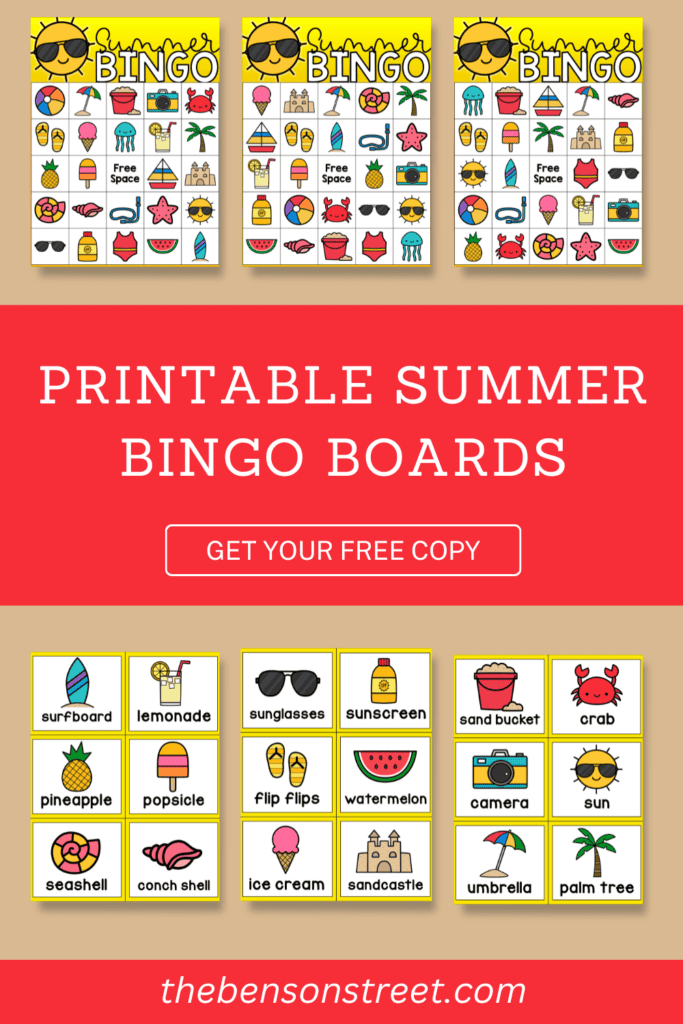 Free Summer Bingo Printable Game Cards for Kids - The Benson Street