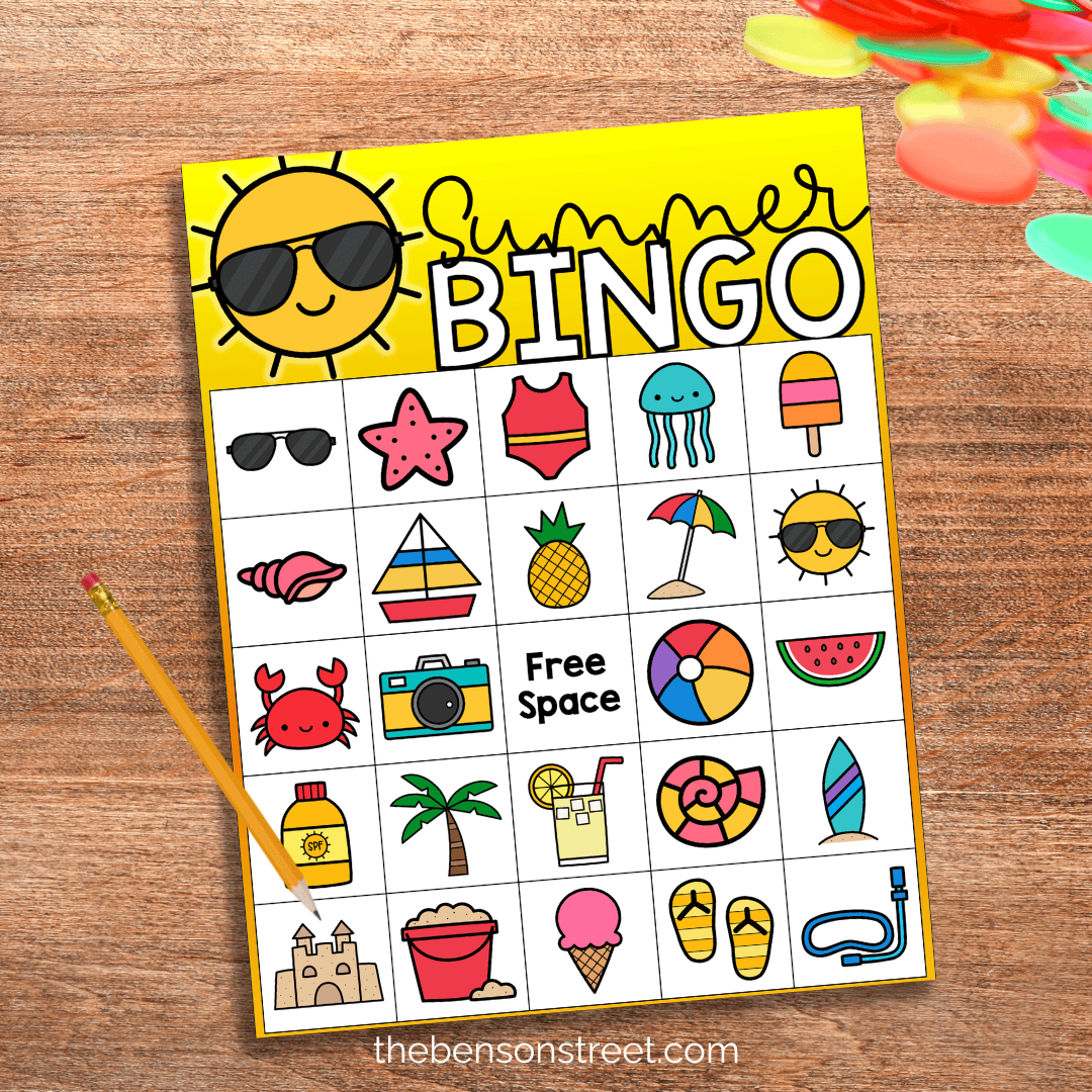 Free Summer Bingo Printable Game Cards for Kids - The Benson Street