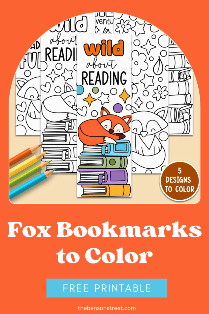 Free Printable Fox Bookmarks to Color - The Benson Street