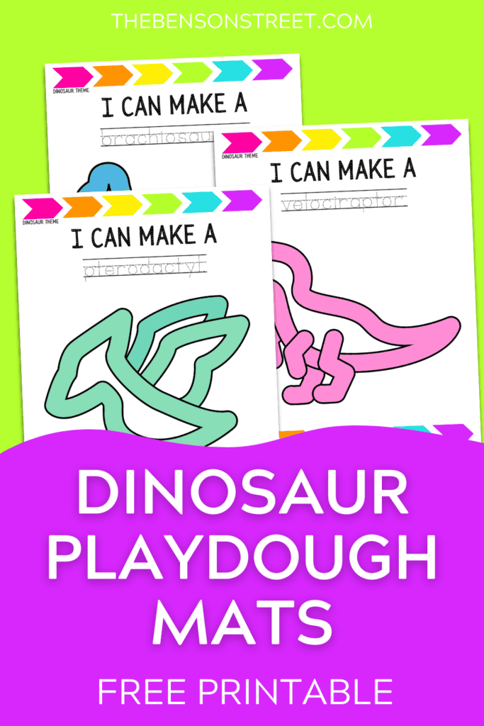 Free Printable Dinosaur Playdough Mats for Kids - The Benson Street
